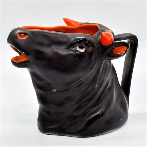 Royal Bayreuth Porcelain Figural Creamer Black Bull Sold At Auction On