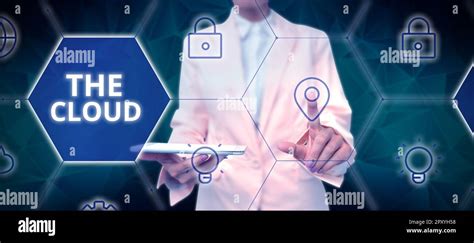 Conceptual Display The Cloud Word Written On Programs Used In Storing Accessing Data Over The