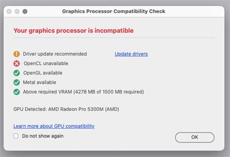 Spurious Graphics Incompatibility Adobe Support Community 13726606