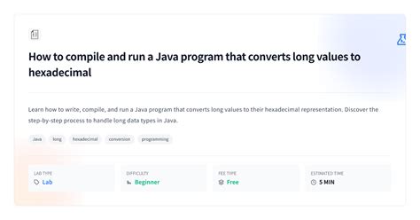 How To Compile And Run A Java Program That Converts Long Values To