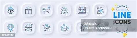 스마일 채팅 풍선 및 비행기 여행 라인 아이콘 웹 앱 픽토그램 아이콘입니다 벡터 검색에 대한 스톡 벡터 아트 및 기타 이미지