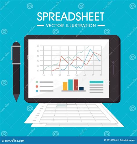 Spreadsheet Design Vector Illustration Stock Vector Illustration Of Data Document 50187106