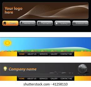Web Menu Header Set Vector Stock Vector Royalty Free 41258110 Shutterstock