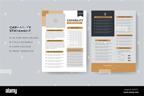 Capability Statement Template Design For Your Company Or Capability