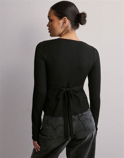 Buy Nelly Cute Tie Top Black