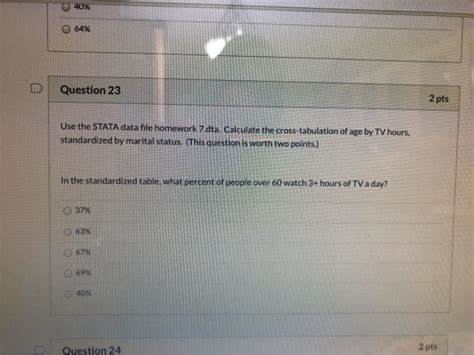O Question Pts Use The STATA Data File Chegg