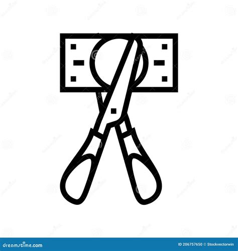 Scissors Cutting Money Banknote Line Icon Vector Illustration Stock Illustration Illustration