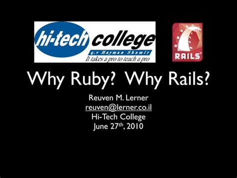 why ruby and rails ppt
