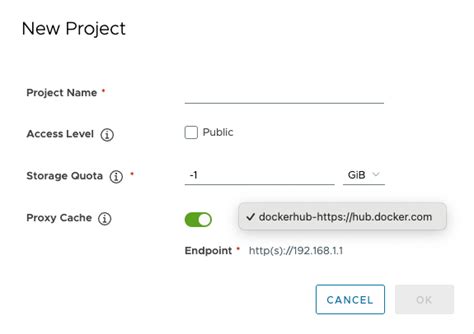 Harbor Docs Configure Proxy Cache