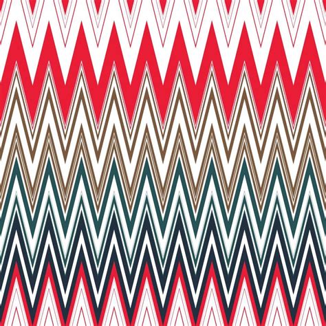 Vintage Popular Zigzag Chevron Pattern Digital Art Print Summer Party