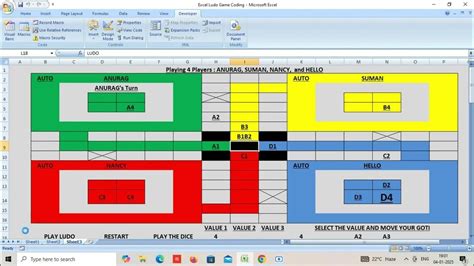 Excel Ludo Coding Video 1 Excel Excelvba Excelmacro Excelmacros Ludo Written By Anurag S