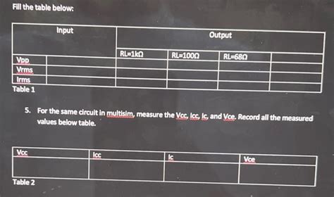 Solved Please Help Me Fill The Tables You Can Use The