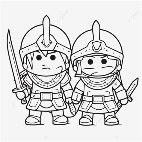 갑옷 색칠 페이지 개요 스케치 드로잉에 소년의 커플 벡터 전사 그리기 전사 개요 전사 스케치 Png 일러스트 및 벡터 에 대한 무료 다운로드 Pngtree