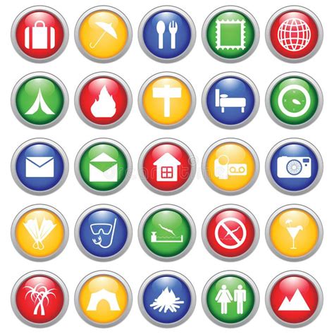 Iconos Del Recorrido Fijados Ilustración Del Vector Ilustración De