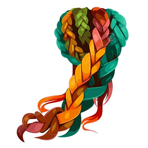 Braid Clipart Stylized Braid With Multiple Colors On It Cartoon Vector Cartoon Clipart Colors