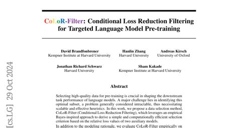 Color Filter Conditional Loss Reduction Filtering For Targeted