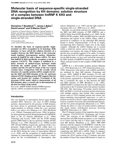 Pdf Molecular Basis Of Sequence Specific Single Stranded Dna