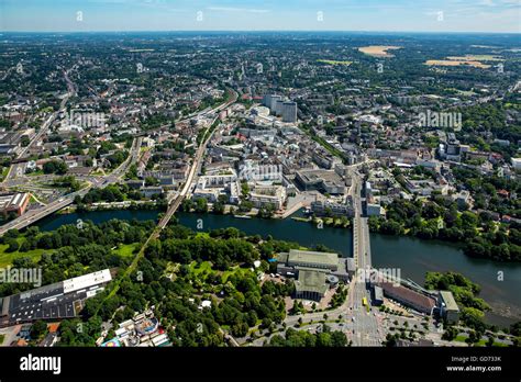 Aerial View Ruhrbania And Mülheim An Der Ruhr City Center Mülheim An