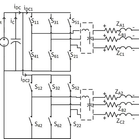 typical three phase parallel connected dual inverter system download scientific diagram