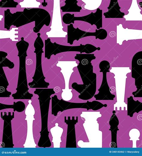 Chess Pattern Seamless Chess Pieces Background Pawn And Rook Chess