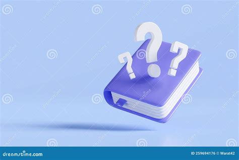 3d Book With White Question Mark Symbol Icon Isolated On Blue