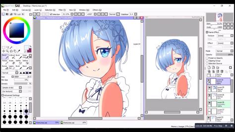 Speedpaint Rem Re Zero Paint Tool Sai Youtube
