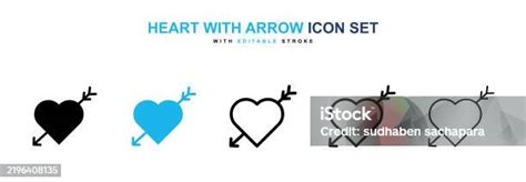 검은 색과 파란색 색상의 화살표 아이콘이 있는 하트 컬렉션 감정에 대한 스톡 벡터 아트 및 기타 이미지 감정 공휴일 과녁 Istock