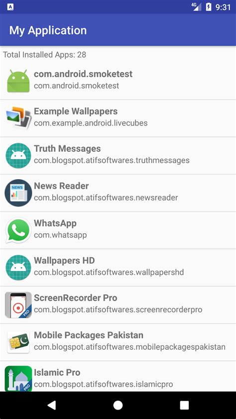 Get List Of User Installed Apps With Icon Title Package Name