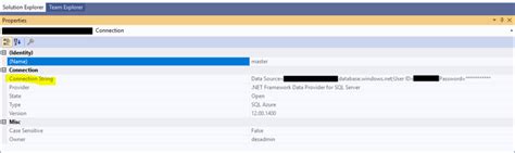 Getting The Connection String To An Azure Sql Database Using Visual