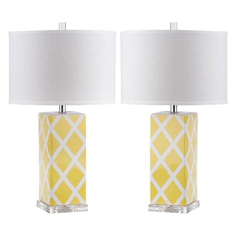 Safavieh 2 Piece Garden Lattice Table Lamp Set Geometric Table Lamp