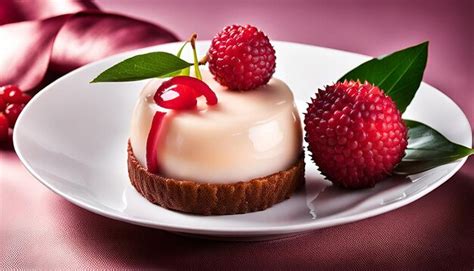 Lychee Dessert Premium Ai Generated Image