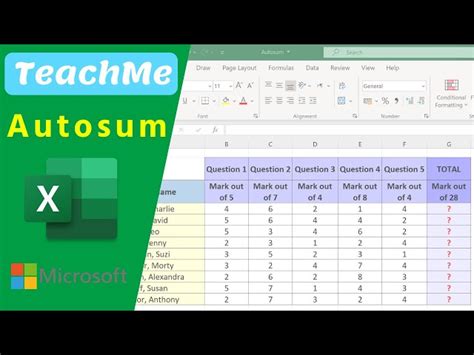 Excel 2016 Tutorial Using Autosum Microsoft Training Pivot Table