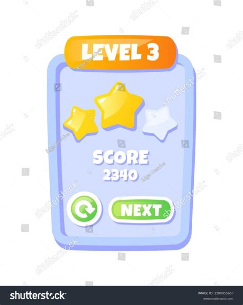Ui Level Panel Game Final Score Stock Vector Royalty Free 2280955665 Shutterstock