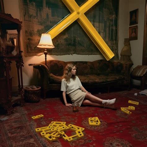 Premium Ai Image A Woman Sits On A Red Rug With The Word Im