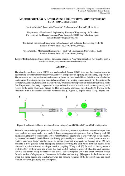 Pdf Mode Decoupling In Interlaminar Fracture Toughness Tests On