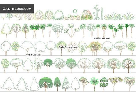 Vegetation Cad Blocks Simple Trees Elevation Dshopfree OFF