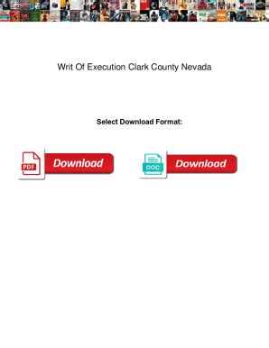 Fillable Online Writ Of Execution Clark County Nevada Writ Of Execution Clark County Nevada