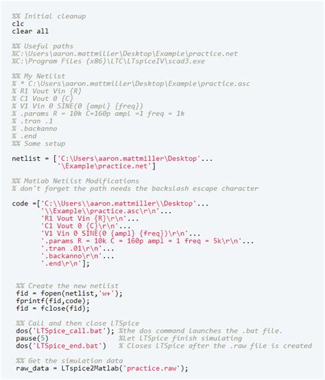 Running Ltspice From Matlab I Use Ltspice A Fair Amount And Find It