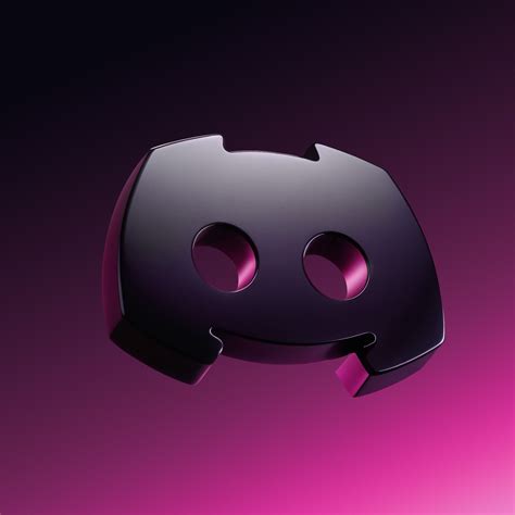 3d Render Of The Discord Social Network Logo On Dark Pink Background