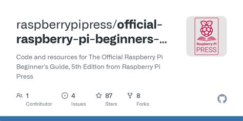 Github Raspberrypipressofficial Raspberry Pi Beginners Guide 5e Code And Resources For The