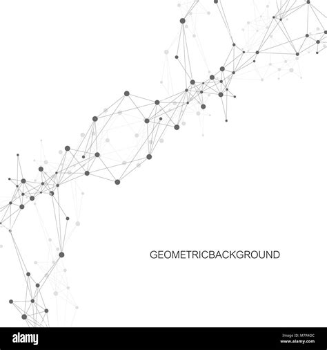 Geometric Abstract Vector With Connected Line And Dots Global Network