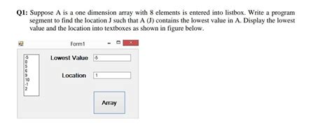 Solved Q1 Suppose A Is A One Dimension Array With 8