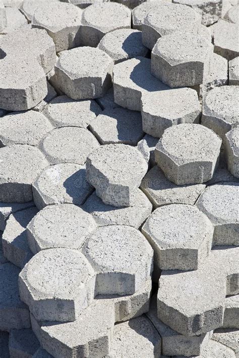 Concrete Self Locking Flooring Blocks Assembled On A Substrate O Stock Image Image Of
