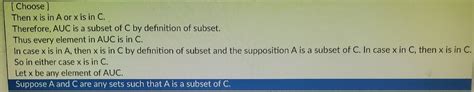 Solved We Wish To Prove That For All Sets A And C If A⊆c