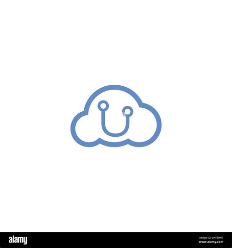 Creative Cloud Data Design Concept Flat Style Template Vector Vector