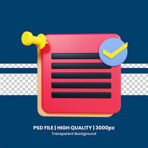 Premium Psd 3d Rendering Check File Icon Object