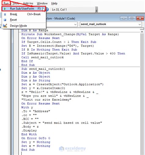 Automatically Send Emails From Excel Based On Cell Content 2 Methods
