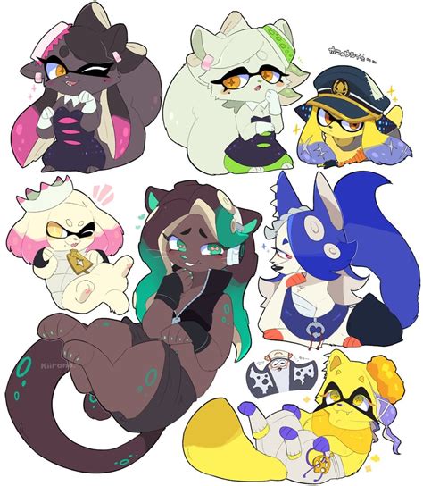 Callie Marie Marina Pearl Shiver And 3 More Splatoon And 3 More Drawn By Kiirono Danbooru