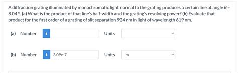 Solved A Diffraction Grating Illuminated By Monochromatic