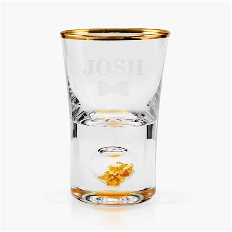 Engraved Gold Flake Shot Glass 15oz Crystal Images Inc